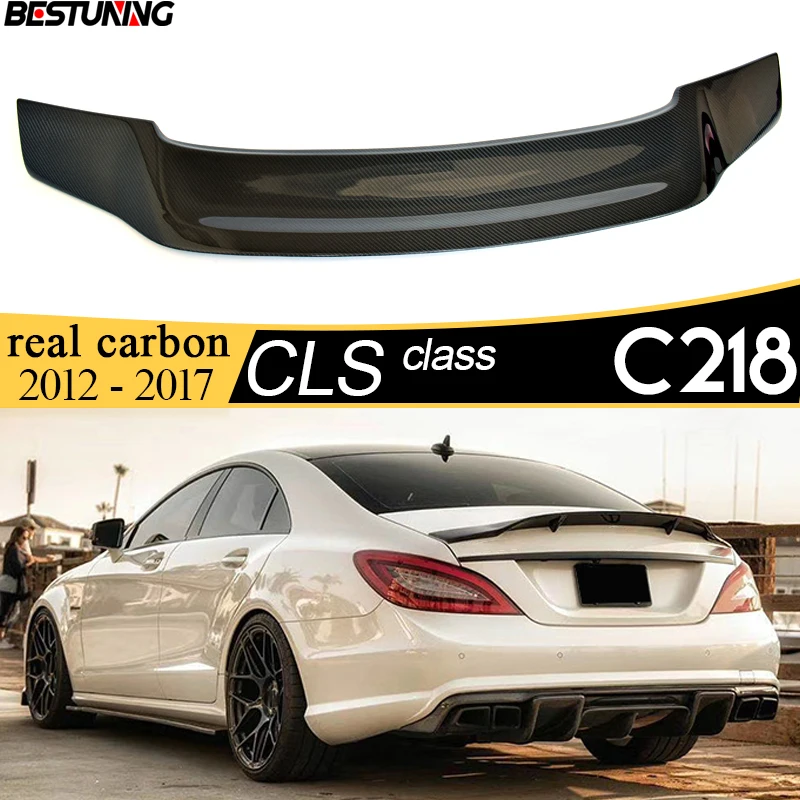 Real Carbon Fiber CF Rear Spoiler Duckbill for 2012 - 2017 Mercedes CLS ...
