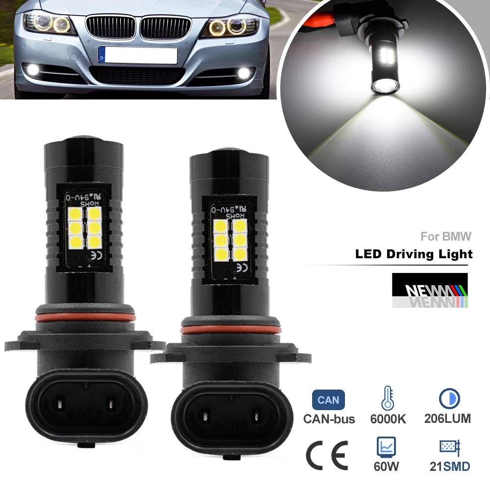 LED HB4 9006 P22d Fog Lamp Bulbs for BMW 5Series E39 E60 E61 3Series ...