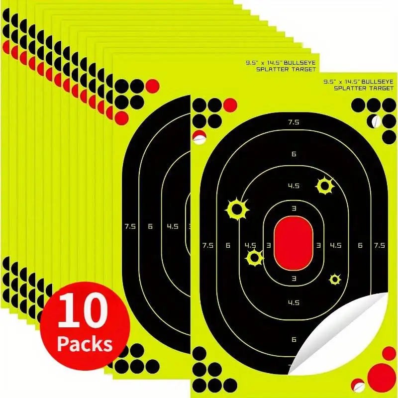 10pcs-9-5X14-5inch-Shooting-Targets-With-Fluorescent-Self-Adhesive ...