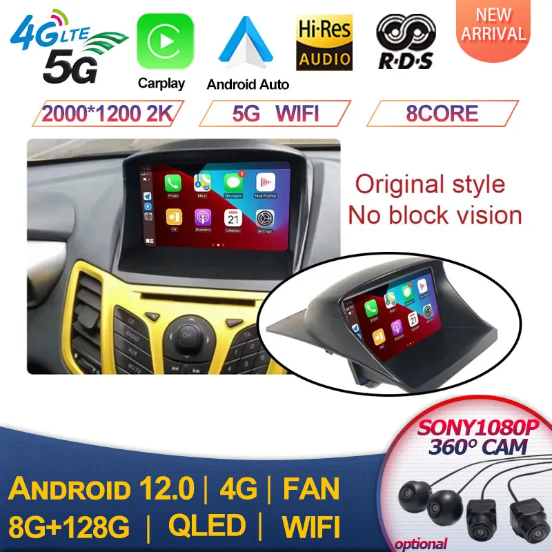 Android 13 Car Radio For Ford Fiesta 2009 - 2019 2 Din 9 Inch ...