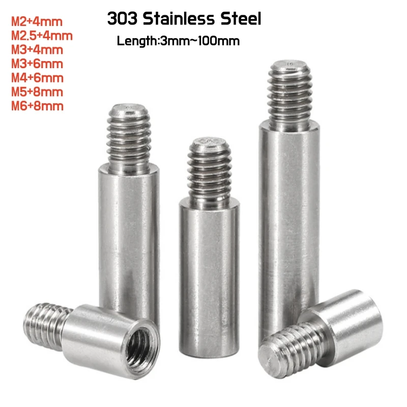 Stainless-Steel-Male-to-Female-Round-Standoff-Motherboard-Rack-Stud-Mount-Spacer-Single-Head ...