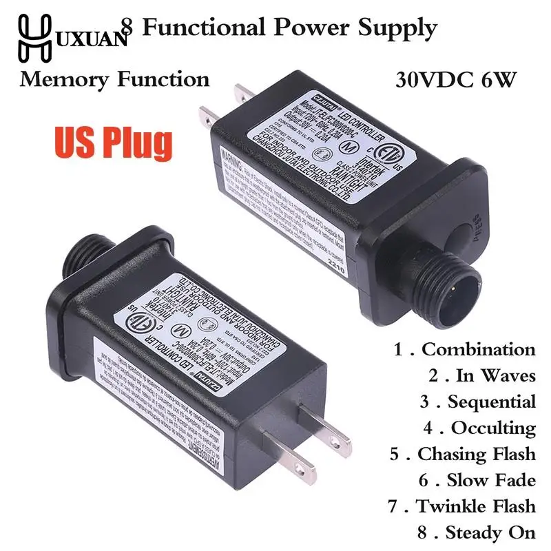 AC-120V-To-30VDC-6W-8-Functional-SELV-LED-Lamp-Driver-US-Plug-Switch ...