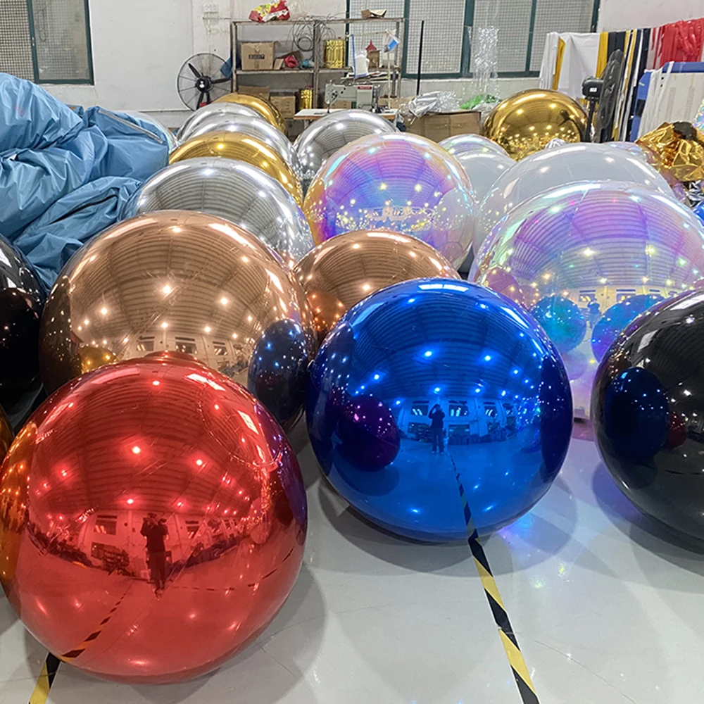 Double-layer-Inflatable-Mirror-Ball-PVC-material-Silver-Mirror-Ballon ...