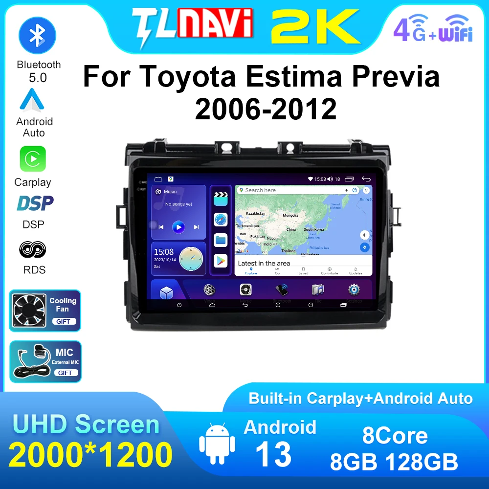 For-Toyota-Estima-Previa-Tarago-Canarado-2006-2012-Android-13-Car-Multimedia-Player-Radio ...