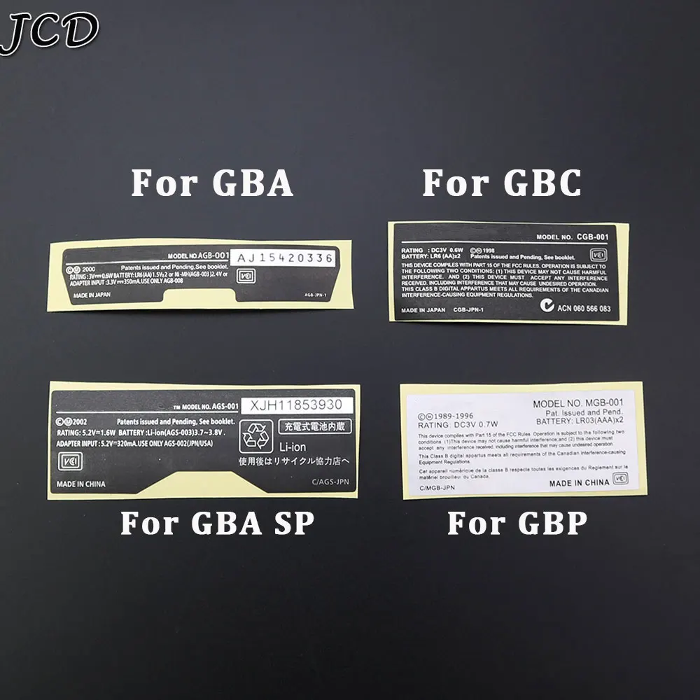 JCD 10pcs New Lables Stickers Replacement for Gameboy Advance/ SP ...