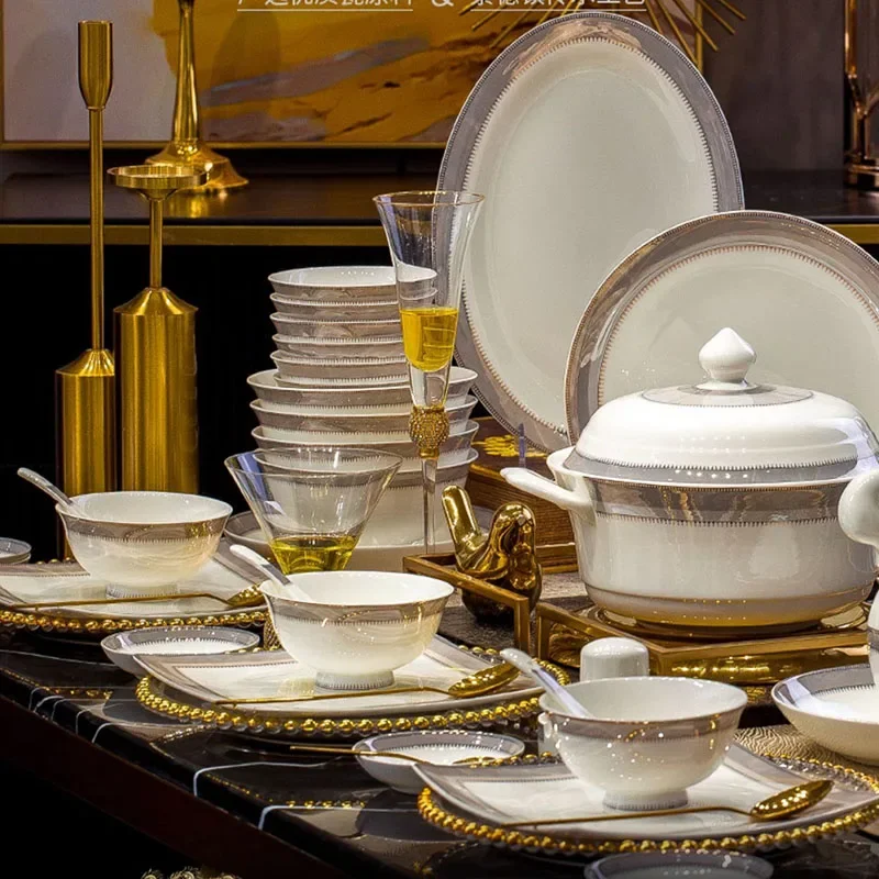 Kitchen-Luxury-Table-Dinner-Plates-Set-Ceramic-Cooking-Dessert-Plate ...