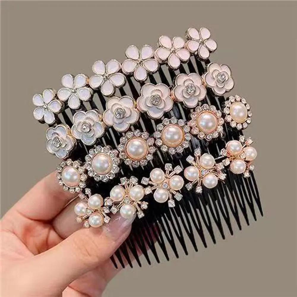 Flower-Girl-Hair-Combs-Women-Rhinestone-Hair-Comb-Pearl-Hairpins-Sweet ...
