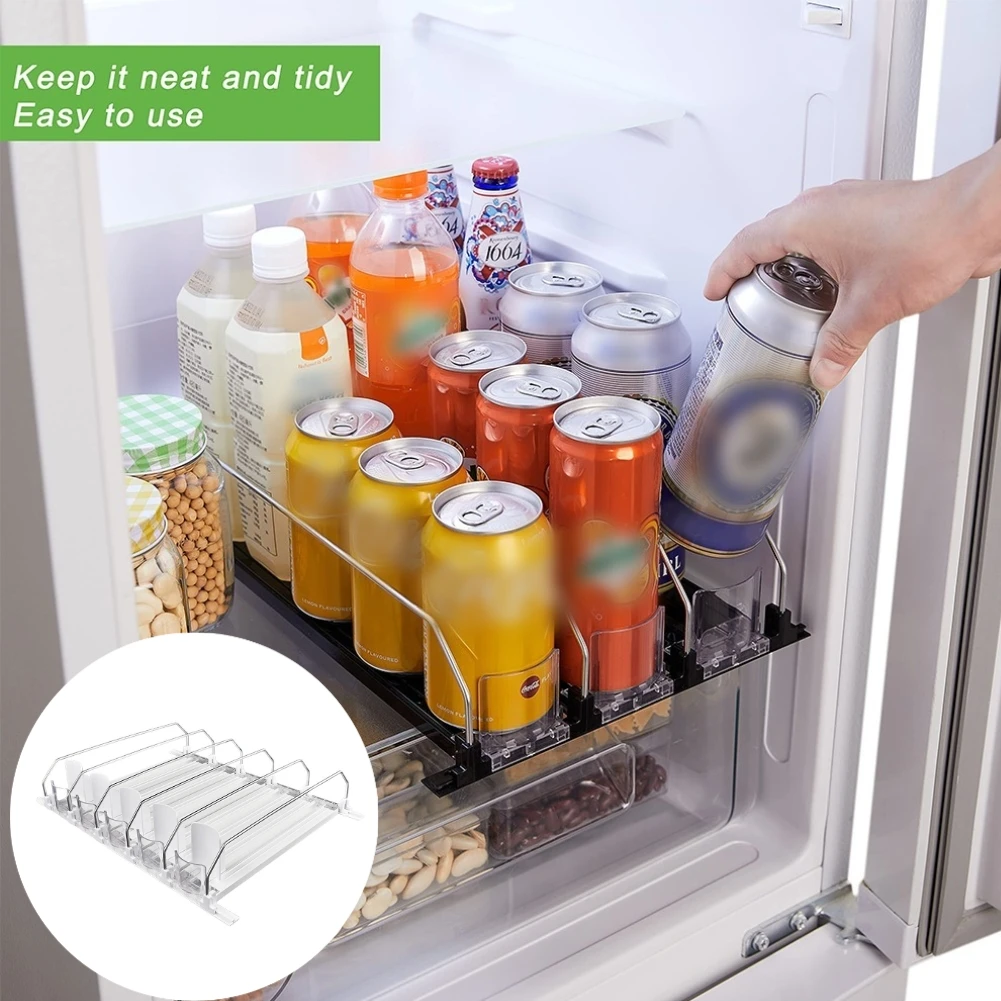 Drink-Organizer-Dispenser-Spring-Push-Can-Shelf-Pusher-Adjustable-Width ...