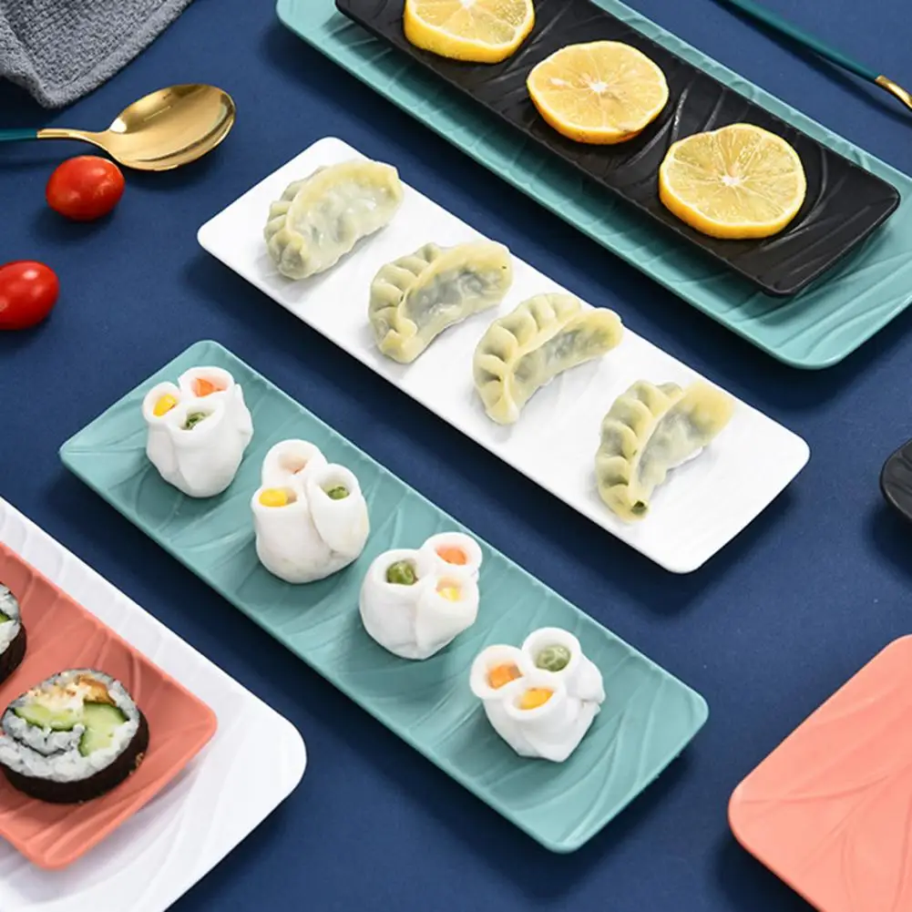 Rectangular-Japanese-Sushi-Plate-Barbecue-Plate-Curved-Edge-Design-Tree ...