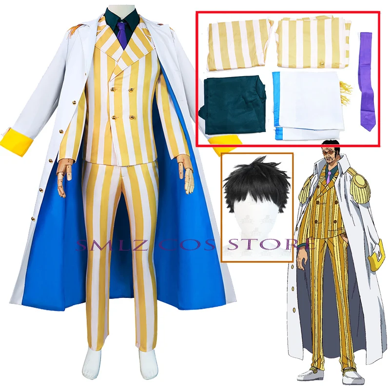 Anime-Borsalino-Cosplay-Traje-Almirante-Kizaru-Manto-e-Uniforme-Terno ...