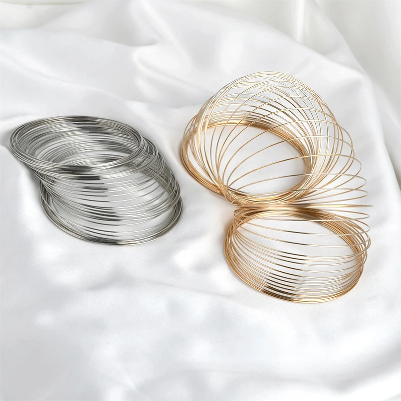 2pcs stainless steel gold coated memory steel wire spring DIY hand made ...