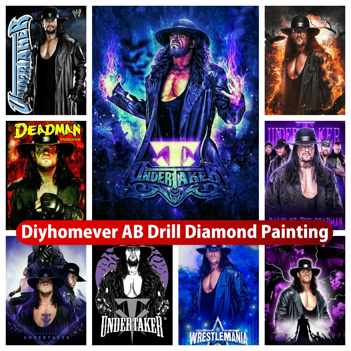 Lutteur-The-Undertaker-5D-DIY-AB-Diamond-Painting-Embroidery-Wrestler ...