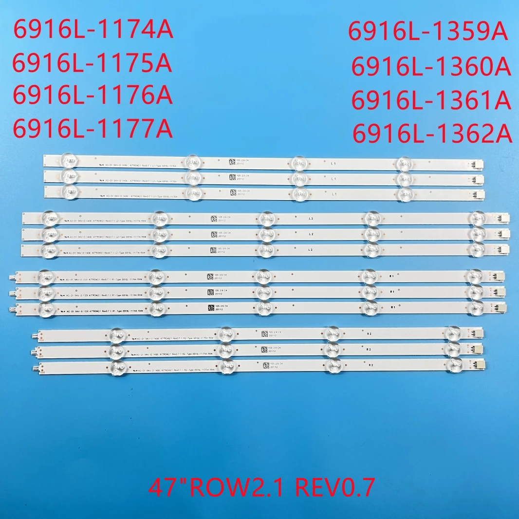 12 Pcs Led Backlight Lamp Strip For 47"tv 6916l-1259a 6916l-1260a 6916l ...