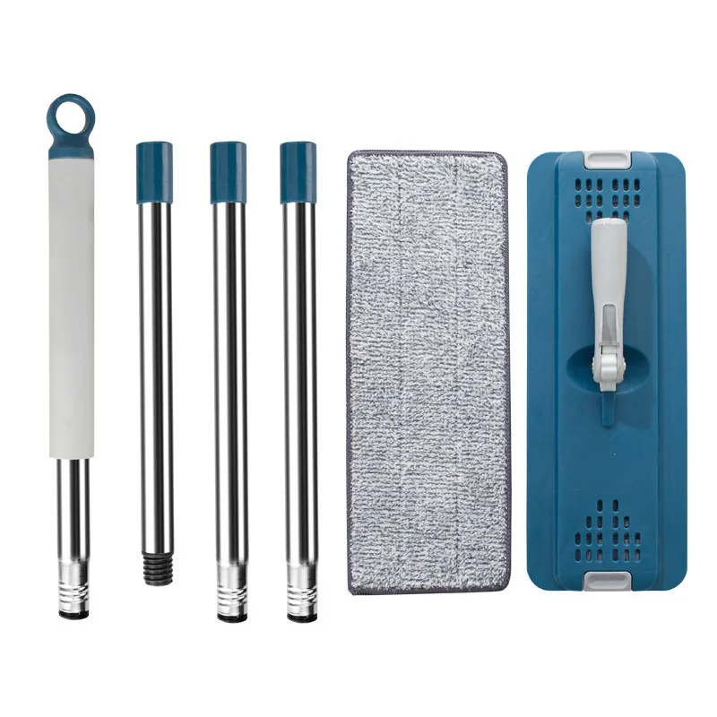 Stainless-Steel-Flat-Squeeze-Mop-Floor-Cleaning-Tool-Microfiber-Pad ...