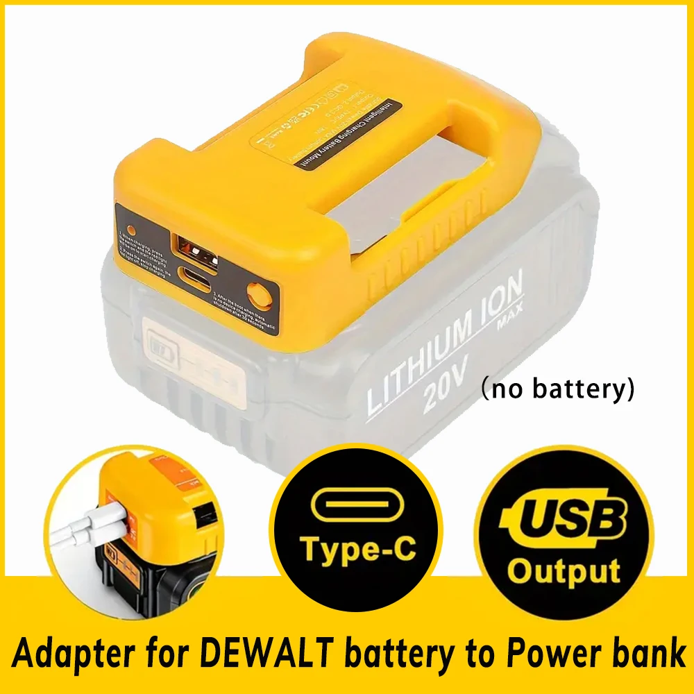 1pc-Adapter-With-Dual-Output-Interface-For-DEWALT-18V-54V-Battery ...