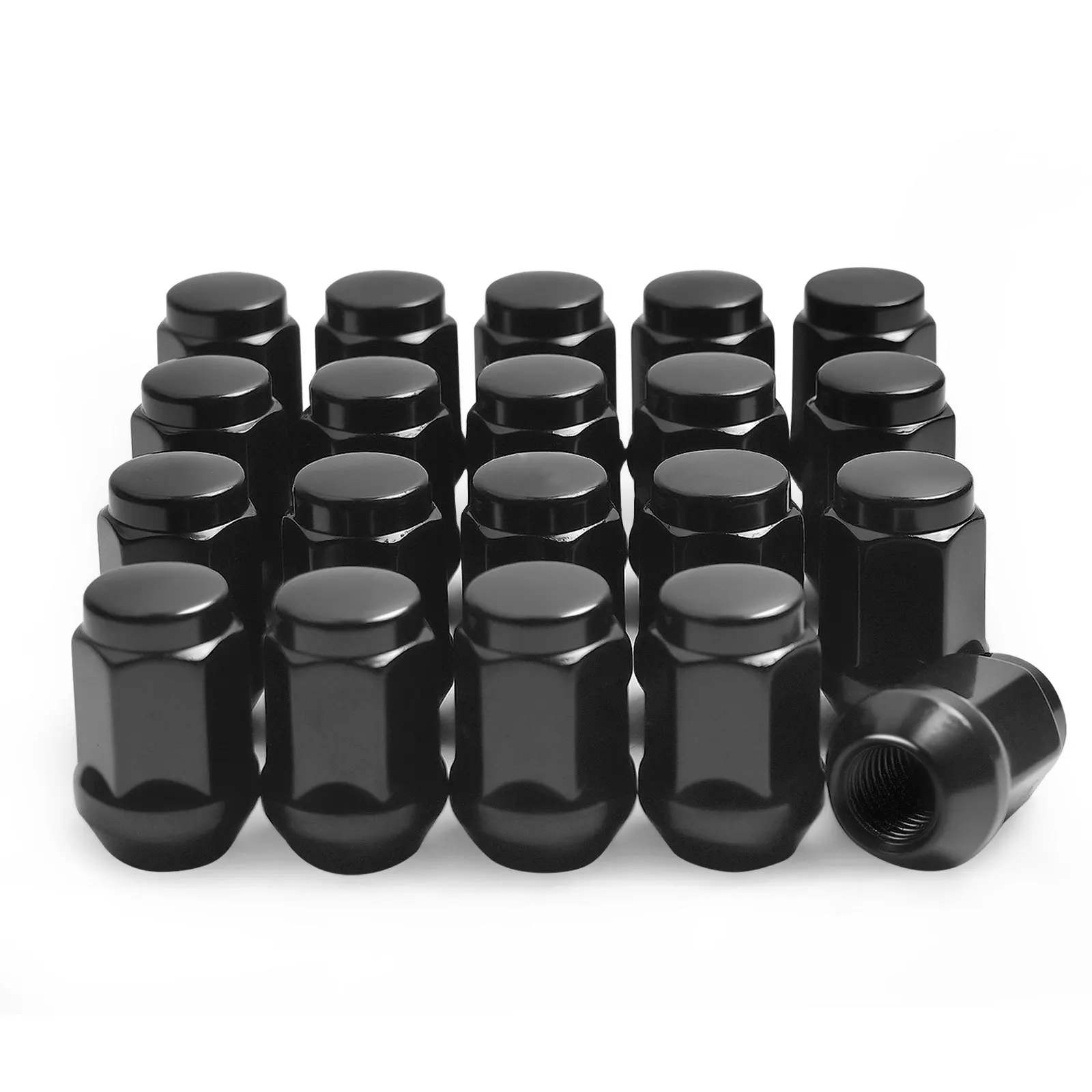 20 pcs 3/4" 19mm Hex 35mm m14x1.5 Black Lug Nuts Fits Ford Mustang 2014 ...