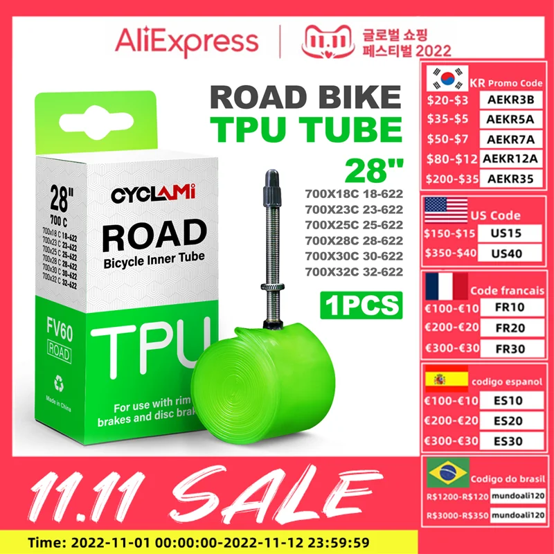 Ridenow Ultralight Inner Tub Road Bicycle Inner Tube 65mm 700c 18 20 25 ...