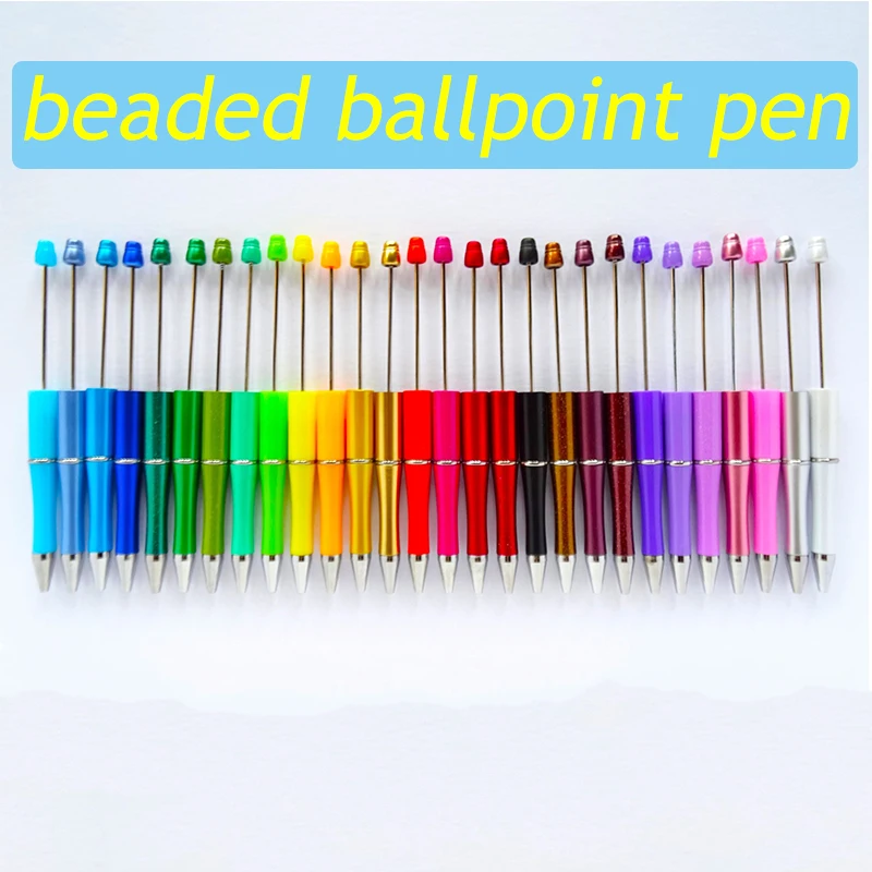 30pcs-Colored-Beaded-Ballpoint-Pen-Gradient-Color-Beadable-Pen-Black ...