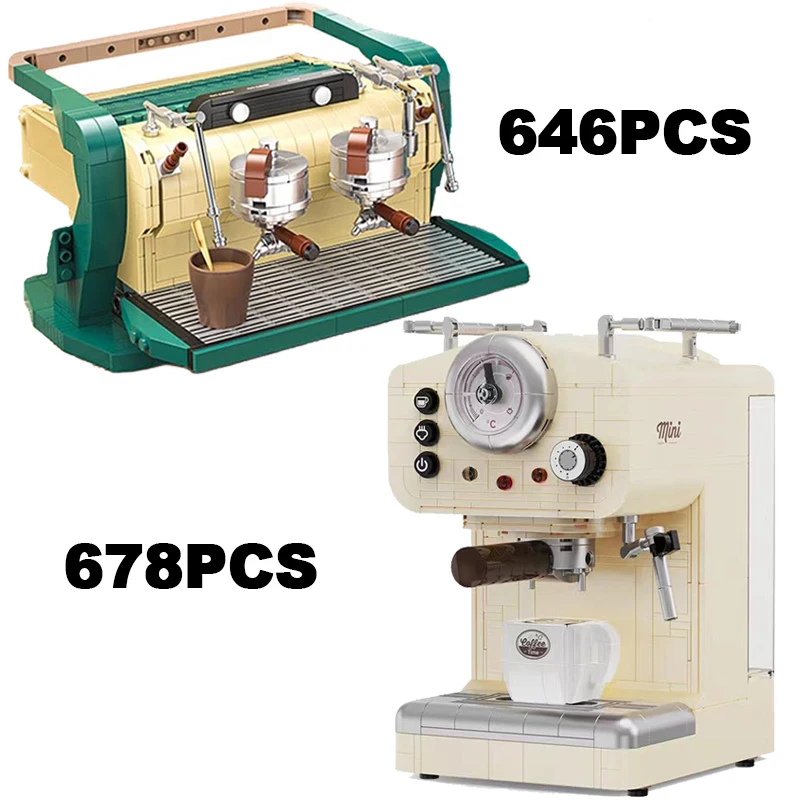 Creative-White-Coffee-Machine-Building-Blocks-Bean-Grinder-Cup-Model ...