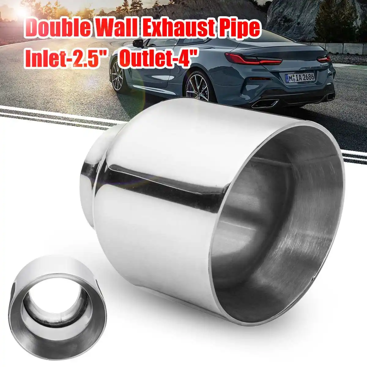 1PCS-63mm-101mm-Stainless-Steel-Exhaust-Muffler-Pipe-Dual-Wall-Muffler ...