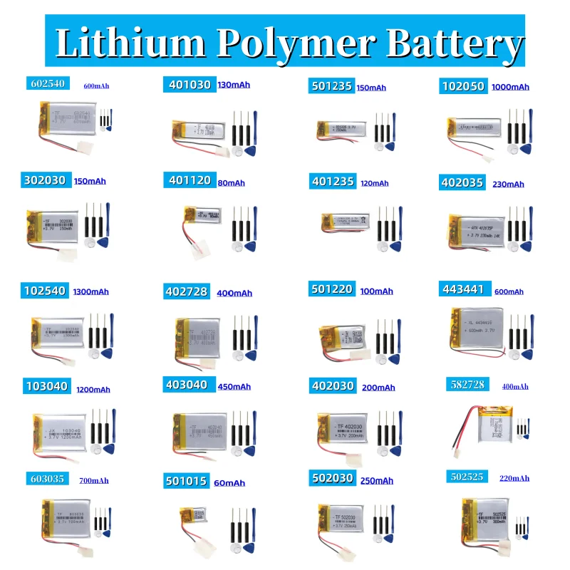Li-ion Lithium Polymer Battery 3.7V For 102050 403040 502525 401120 ...