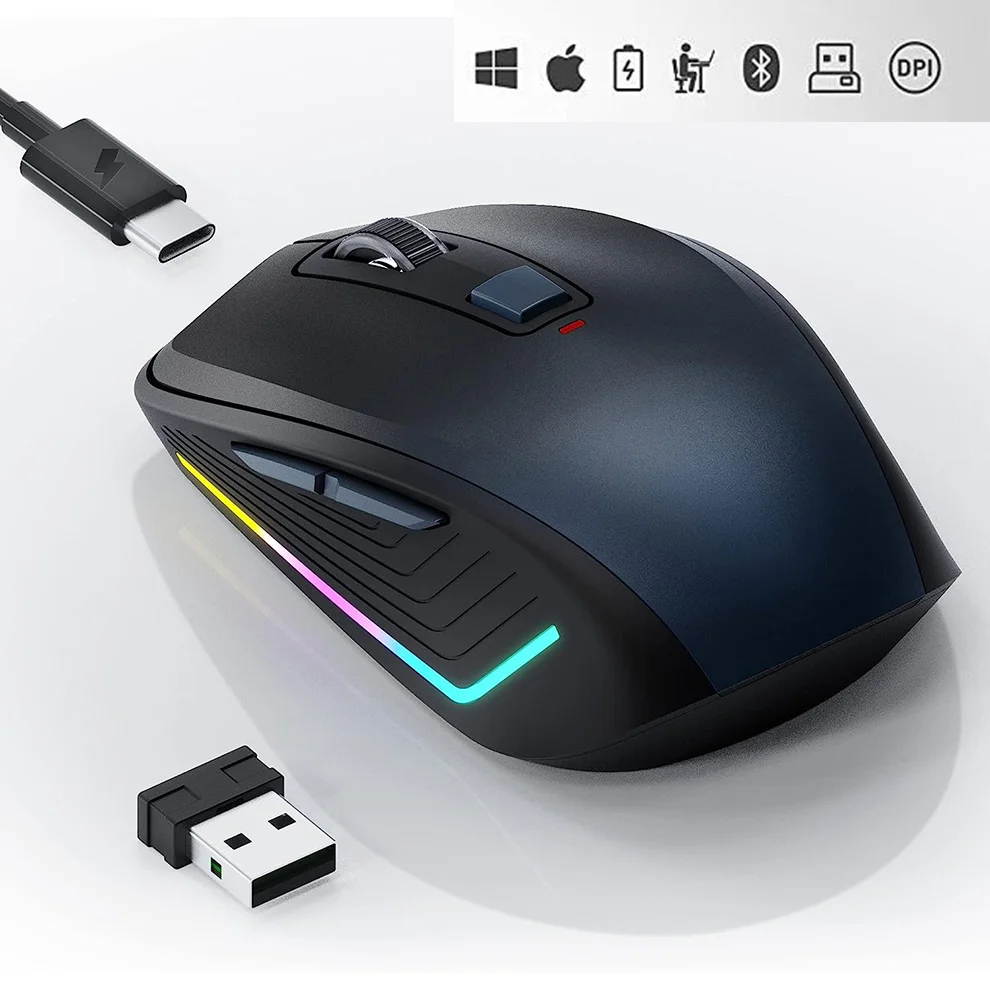 Rat-n-Bluetooth-con-retroiluminaci-n-RGB-recargable-por-USB-Mouse-inal ...