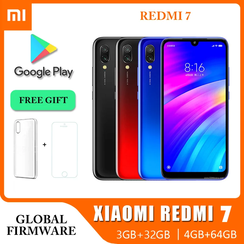 Tel-fono-Inteligente-Xiaomi-Redmi-7-Original-ROM-Global-4-64Gb-pantalla ...