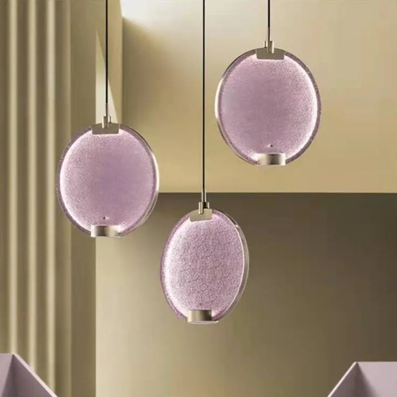 Horo-pendant-light-led-Round-White-Pink-light-Art-Deco-Gold-Metal-glass ...