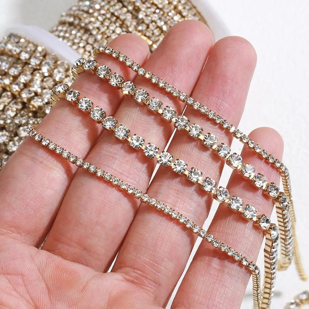 1Meter-Stainless-Steel-Crystal-Rhinestone-Chain-Sew-On-Glue-On-Trim-Cup ...