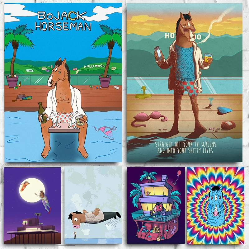Anime Bojack Horseman Posters Abstract Home Decoration Canvas Painting ...