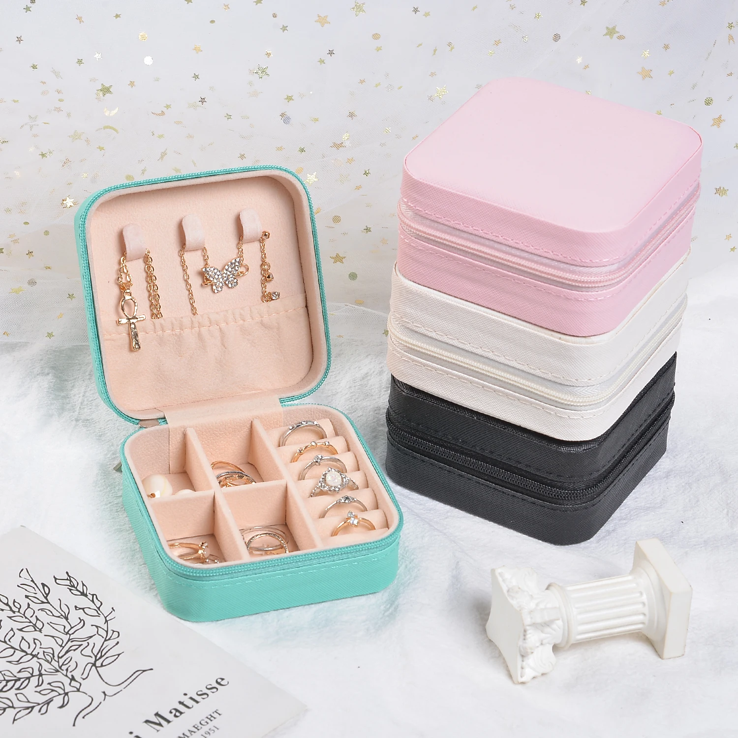 1pcs-Jewelry-Box-Single-Layer-Storage-Box-Ladies-Classic-Black-Pure ...