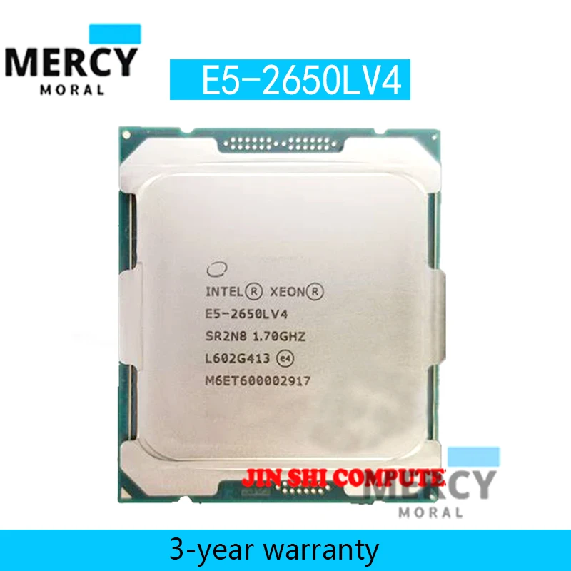 Intel Xeon para CPU E5 2650LV4 SR2N8 1.70GHz 14 core 35M LGA2011 3 E5 2650L V4 Processador E5 ...