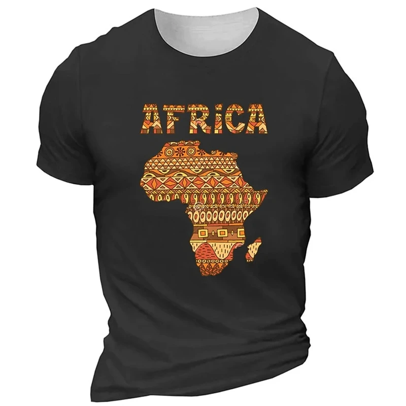 New Fashion Summer Men Women Short-sleeved T-shirts Africa Map 3d Print ...