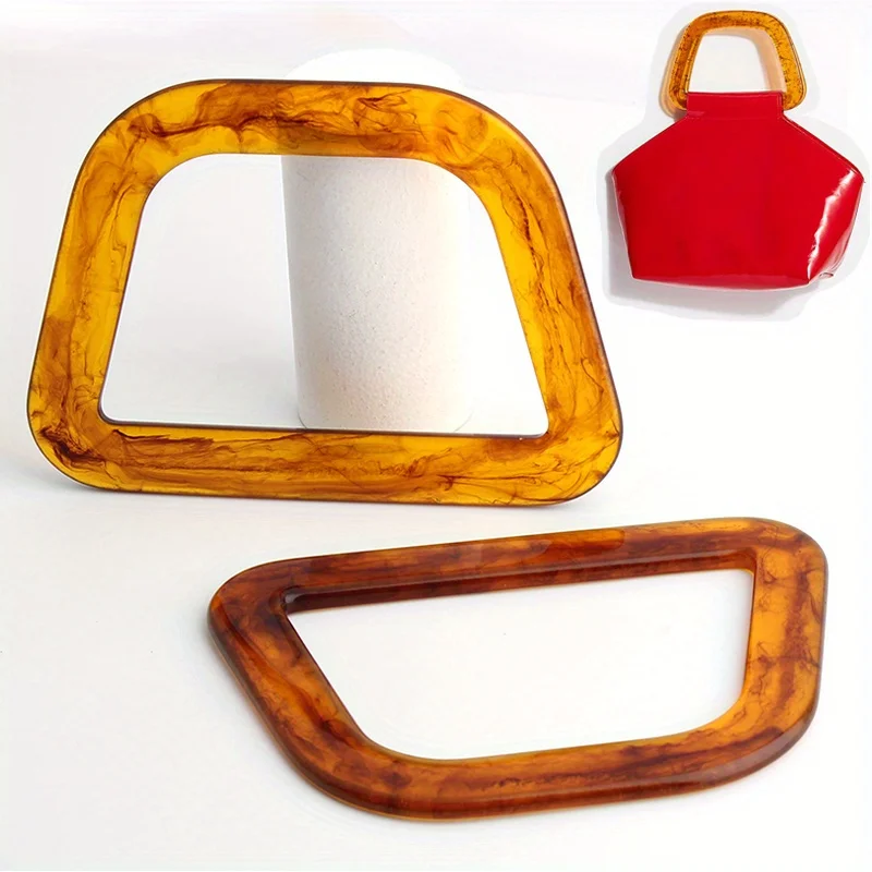 2PCS-16x11-5cm-resin-trapezoidal-leather-bag-handle-thickened-acrylic ...