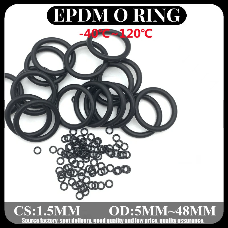50pcs-EPDM-O-Ring-Gasket-CS-1-5mm-OD-5mm-48mm-EPDM-Automobile-Nitrile ...