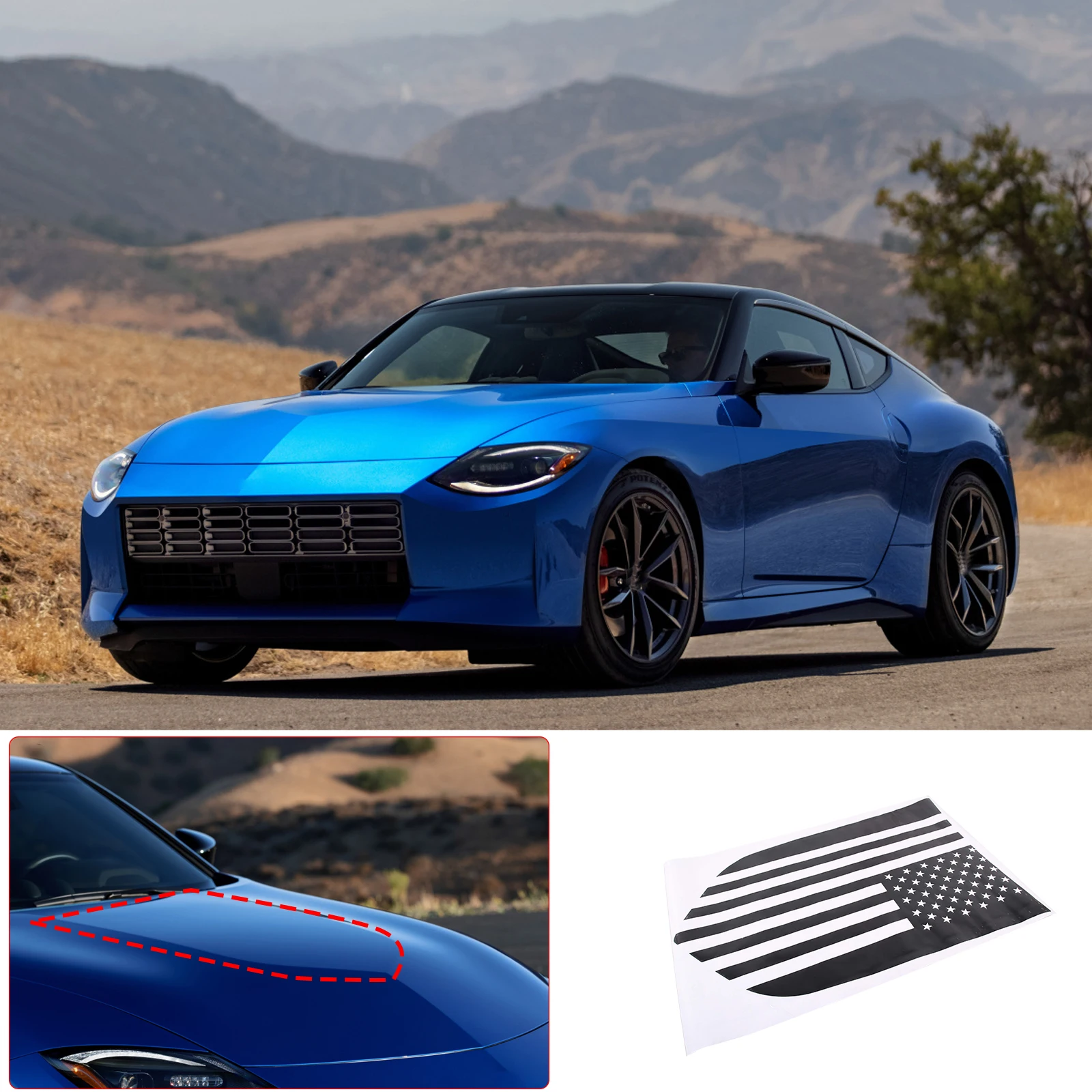 PVC-Car-Front-Hood-National-Flag-Vinyl-Decal-Sticker-Trim-Stickers-Pull ...