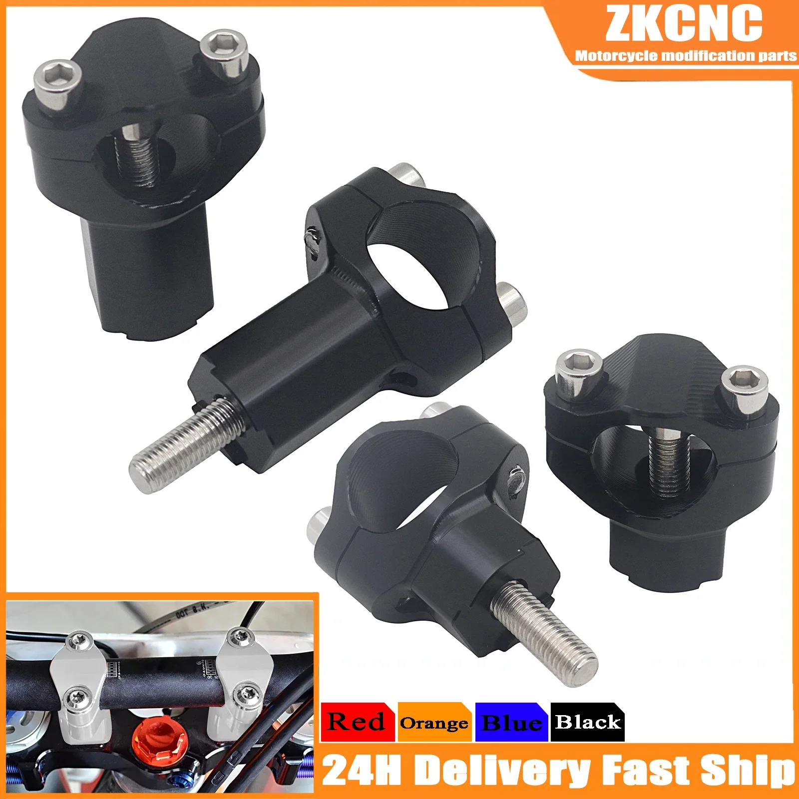 Motorcycle-CNC-28MM-Handlebar-Risers-Bar-Mount-Clamp-For-KTM-690-790 ...