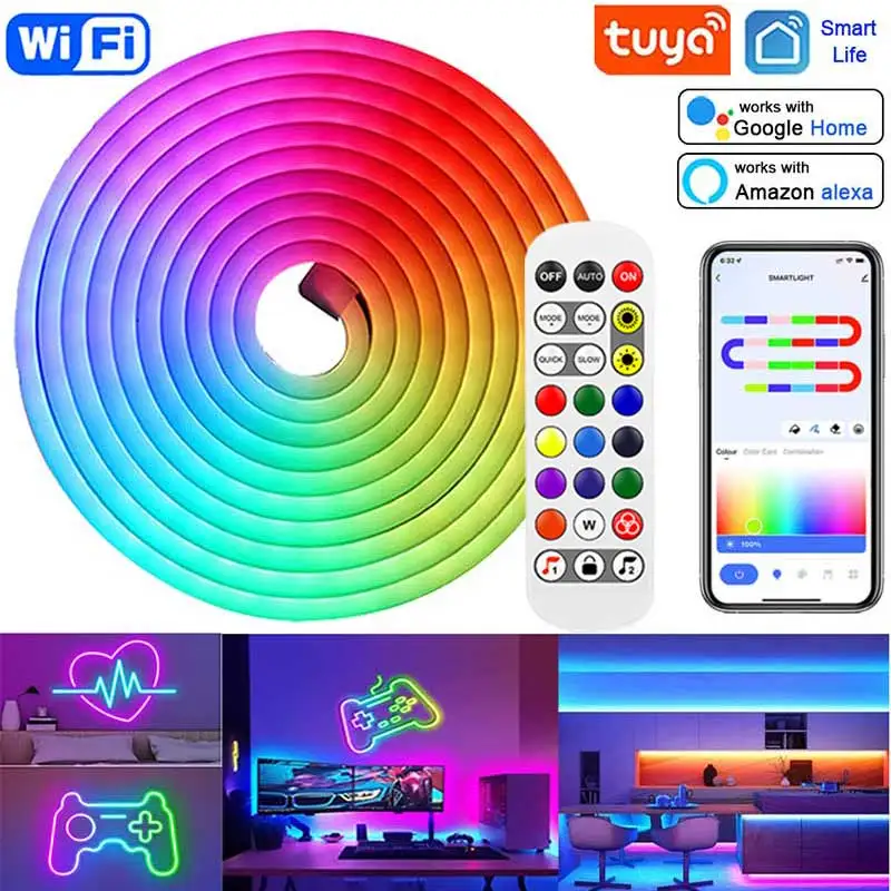 TUYA-WiFi-Neon-RGBIC-Strip-Light-Smart-LED-Lights-Ribbon-Lighting-USB ...