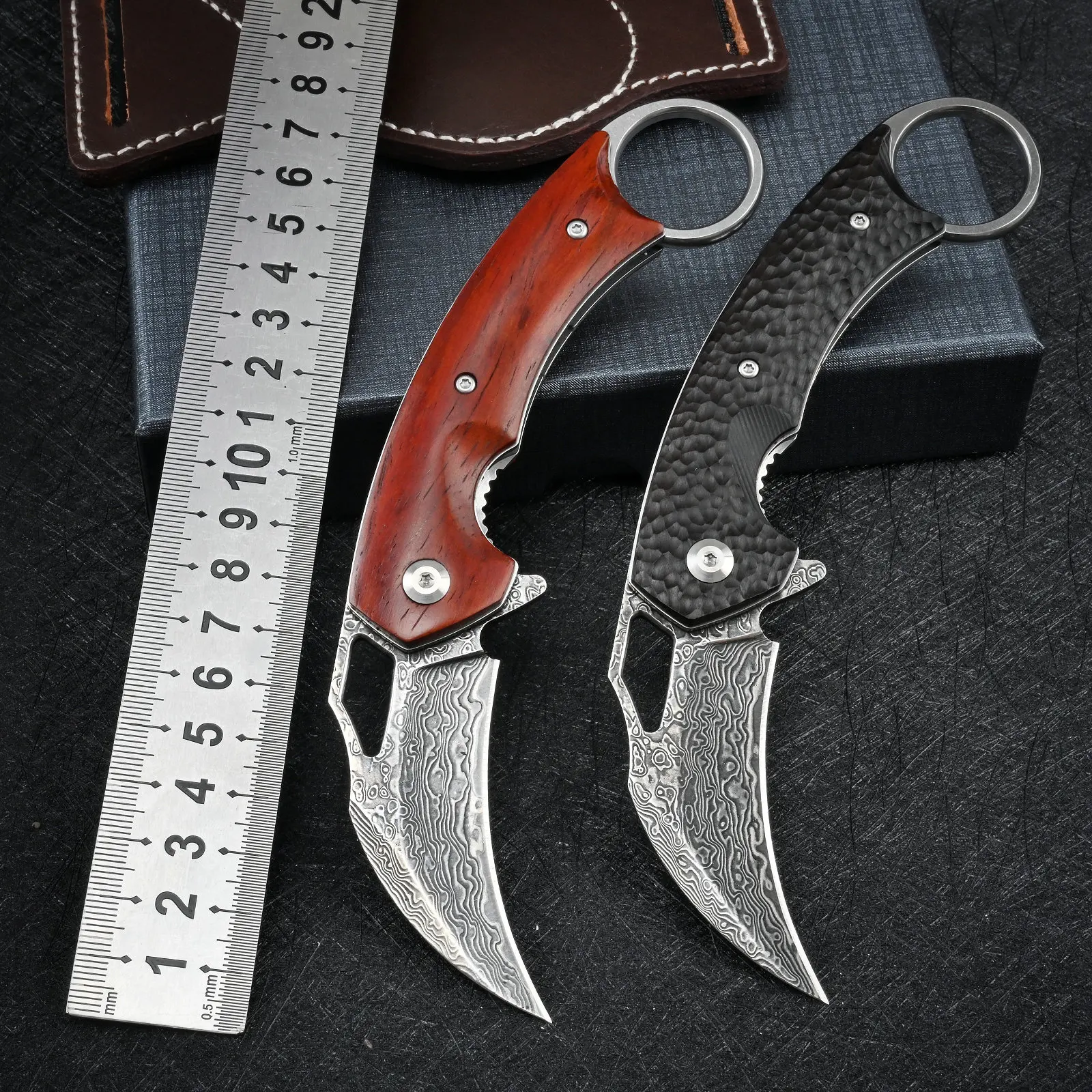 SDOKEDC Damascus Flipper Pocket Folding Knife Karambit CS GO EDC ...