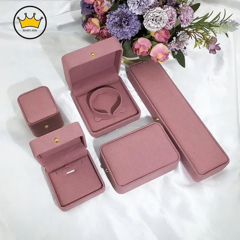 Caja-de-joyer-a-de-esquina-redonda-rosa-caja-de-anillo-pendientes ...