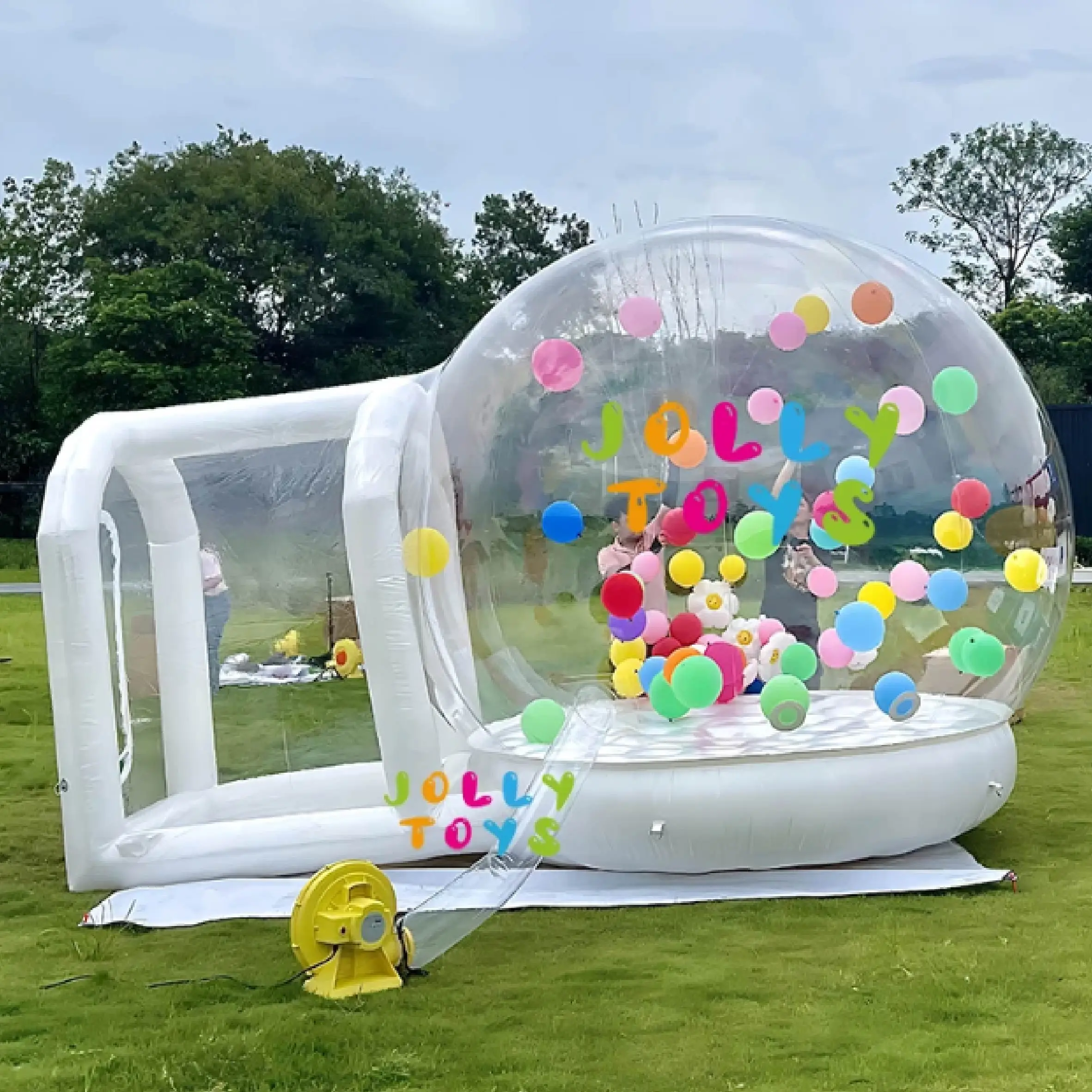 Juego-de-casa-de-burbujas-transparente-inflable-de-10-pies-con-trampol ...