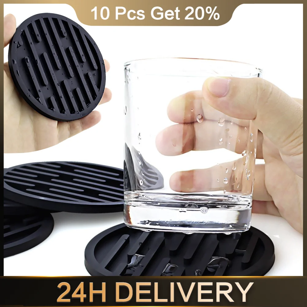 Silicone-Mat-Cup-Round-Heat-Insulation-Soft-Rubber-Tea-Coaster-Coffee ...