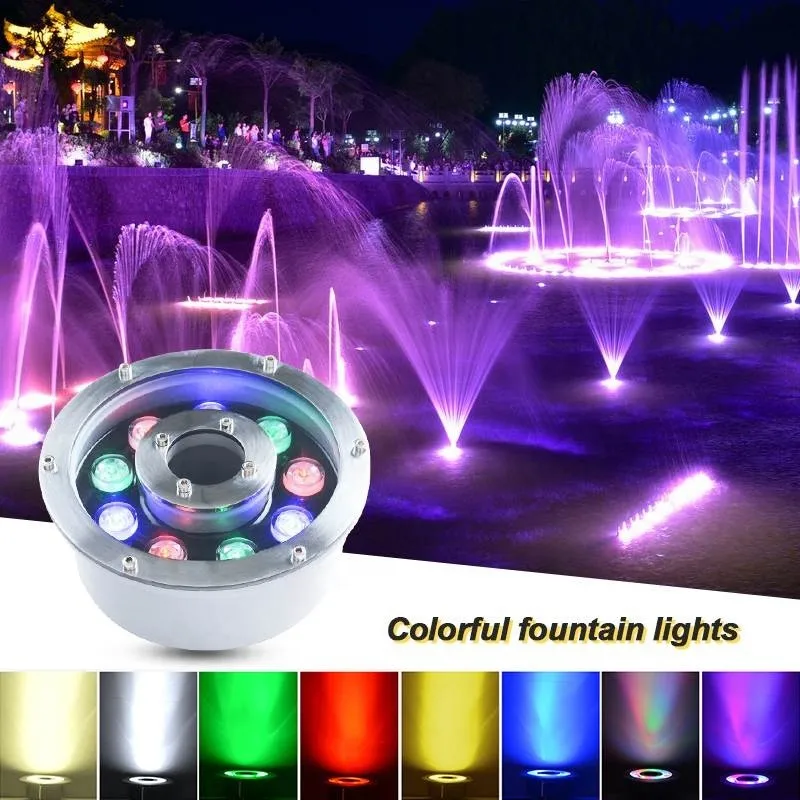 LED-Fountain-Lamps-12V-24V-Round-Underwater-Light-RGB-Pond-Lamps ...