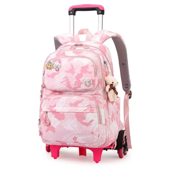 School Rolling backpack For Girls 16 inch Kids School bookbag On Wheels ...