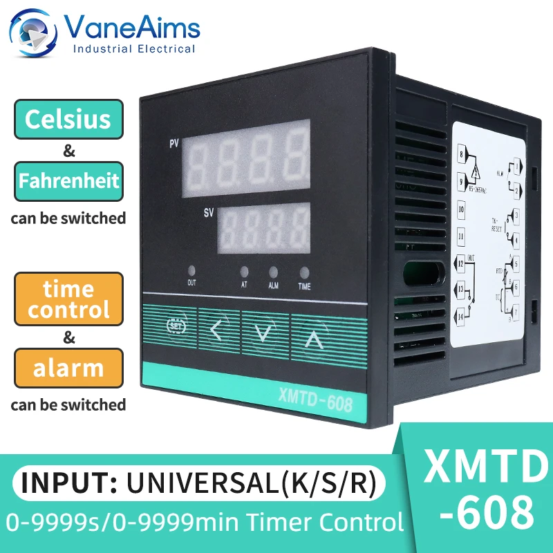 XMTD-608 PID Time Temperature Controller 1300℃ Digital Display Thermoregulator Thermostat 85 ...