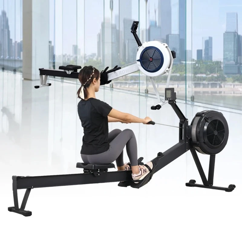 Air Rowing Machine Rower Wind Resistance Metal Fan Exercise Fitness ...