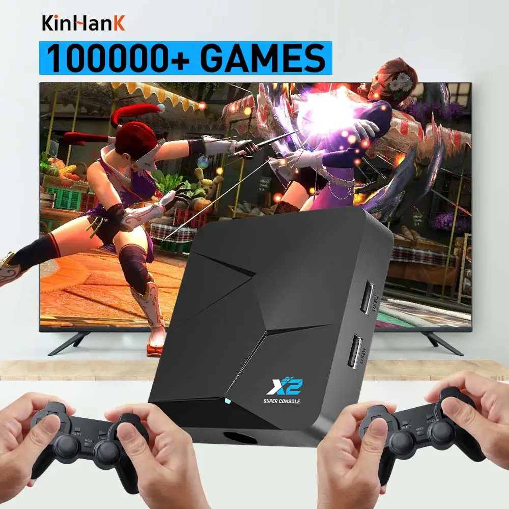 KINHANK süper konsol X2 100000 oyun Retro oyun konsolu Suppport PSP/PS1 ...