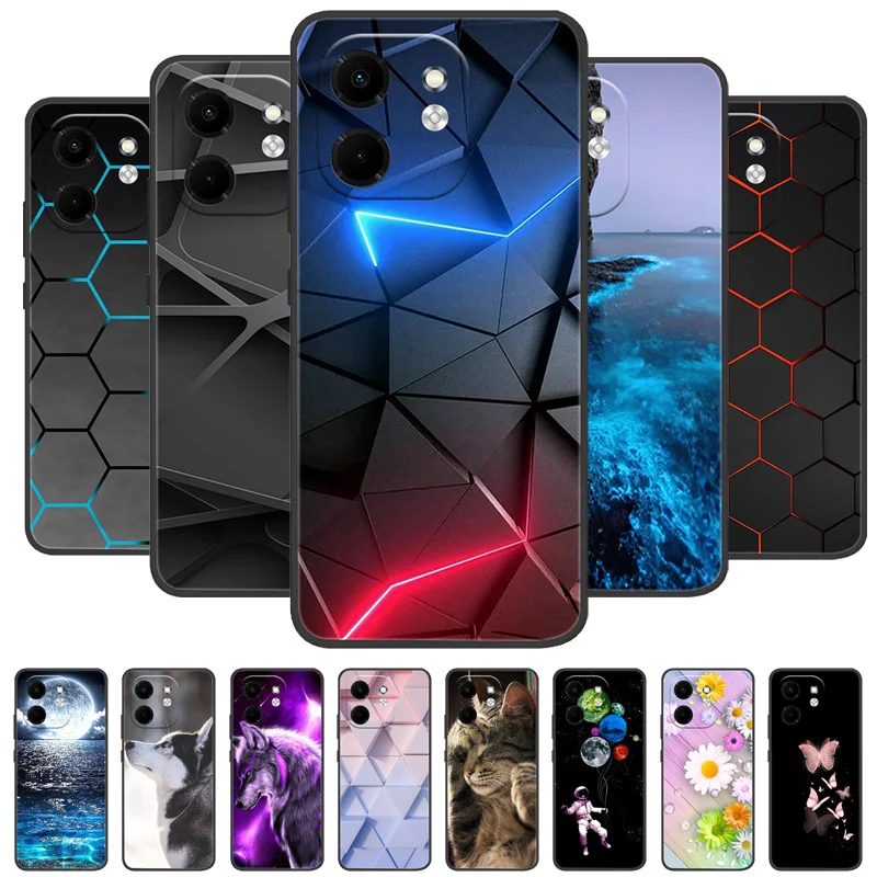 For Infinix Smart 9 Case X6532 Luxury Painted Phone Silicon Back Cover ...