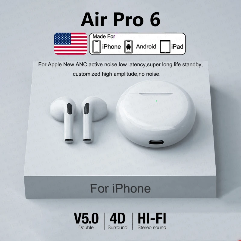 Original-Air-Pro-6-Pods-TWS-Wireless-Bluetooth-Earphones-In-Ear-Earbuds-Earpod-Headset-For ...