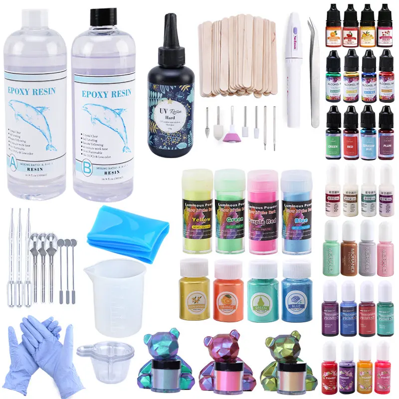 Epoxy-Resin-Supplies-Resin-Pigment-Kit-Liquid-Colorant-Dye-Powder ...